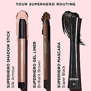 IT Cosmetics Superhero No-Tug Waterproof Eyeshadow Stick, Silk Armor - Warm Rose Gold - Longwear, Blendable Cream Eyeshadow with Built-In Primer - Suitable for Sensitive Eyes - 0.05 oz