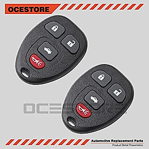OCESTORE 2Pcs Car Key Fob Keyless Entry Remote KOBGT04A 4-btn Compatible with ACROSSE Cobalt Malibu G5 G6 Grand Prix Solstice Aura Sky 15252034