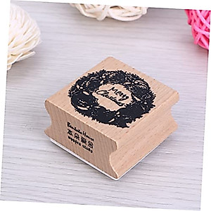 Didiseaon Wooden Christmas 3pcs Vintage Lip Gloss Set Wood Art Stamp Christmas Sealing Stamp Wooden Seal Stamp Stampers Party Favors Christmas Stampers Wooden Stamper Printing Pine Cones