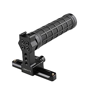CAMVATE Quick Release Rubber Grip Top Handle with Nato Rail for Blackmagic Pocket Cinema Camera (Black) - 1499