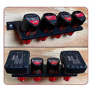 Generic Battery Holder for Milwaukee M12,12V Battery Holder Milwaukee,Battery Storage for Milwaukee,Wall Mount for Milwaukee 12V Batteries,Grey