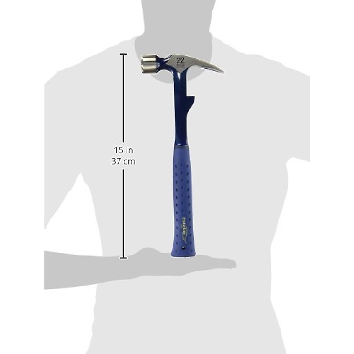 ESTWING Hammertooth Hammer - 22 oz Straight Rip Claw with Milled Face & Shock Reduction Grip - E6-22TM