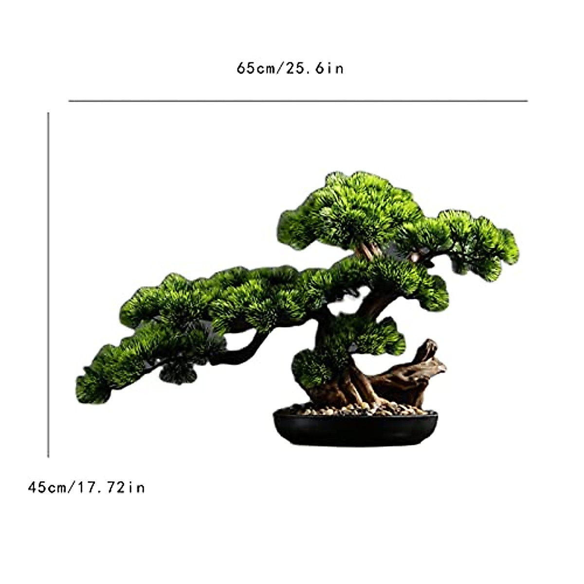 Artificial Bonsai Tree 17 Inches Artificial Bonsai Pine Tree，Realistic Fake Plant Decoration, Potted Artificial House Plants, for Desktop Display， Zen Garden Décor Desktop Display Fake Plant Greenery