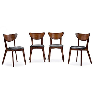 Baxton Studio Sumner Dining Set Style Walnut Brown 5-Piece Dining Set