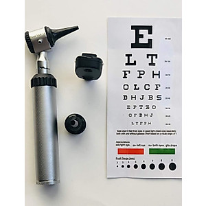 Real-Star Simaeco Otoscope, ophthalmoscope 2 in 1 stainless-steel handle for Both Adults and Pediatric. Batteries are not Included.