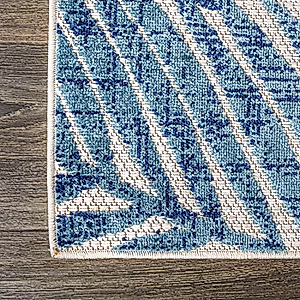 JONATHAN Y AMC100B-4 Tropics Palm Leaves Indoor Outdoor Area Rug Bohemian Floral Easy Cleaning High Traffic Bedroom Kitchen Backyard Patio Porch Non Shedding, 4 X 6, Cream/Orange