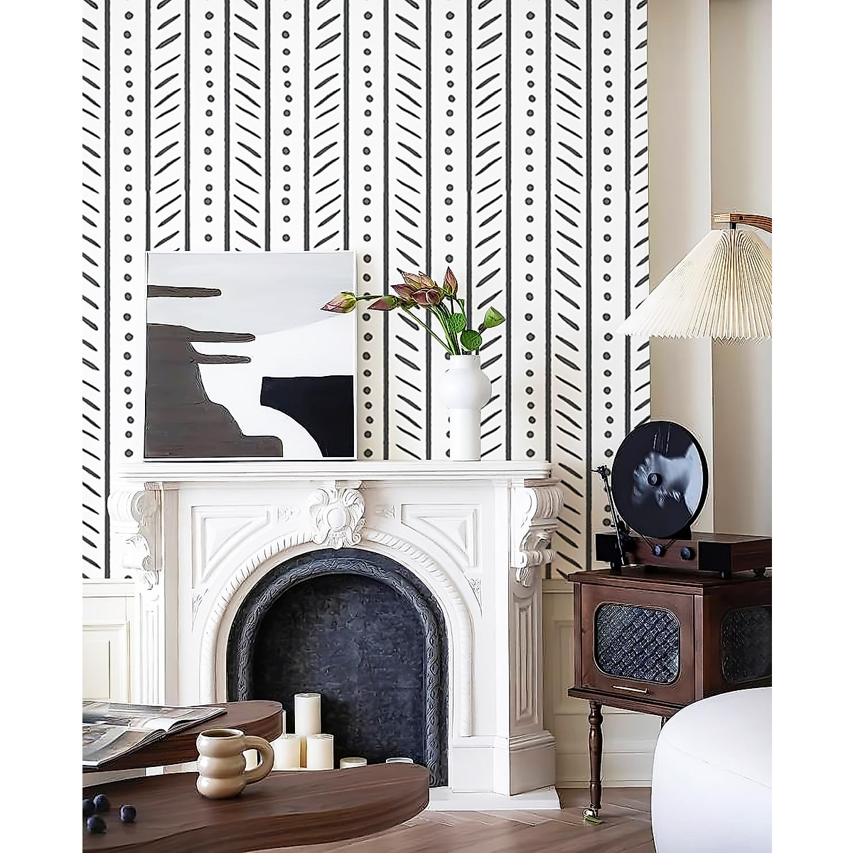 CiCiwind Wood Peel and Stick Wallpaper Shiplap Removable Self Adhesive Wallpaper Wood Contact Paper Herringbone Textured Wall Paper Decorative Walls Covering Home Decoration 197"×15.7"