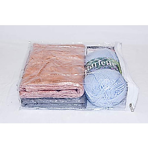 Clear Vinyl Zippered Storage Bags 9.5 x 11.5 x 3 Inch 5-Pack with 7.5" Insert Pocket