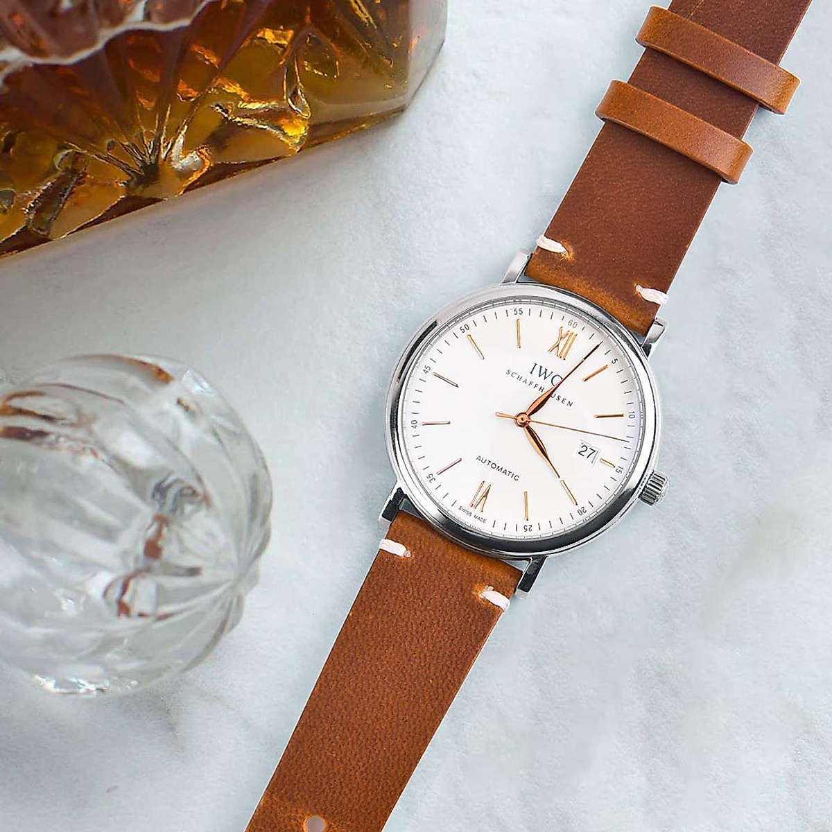 20mm Classic Genuine Leather Watch Bands for Omega x Swatch Moonswatch Quick Release Vintage Leather Watch Straps Compatible with Timex Weekender Watch for Men, Valentine's day gifts for him or her