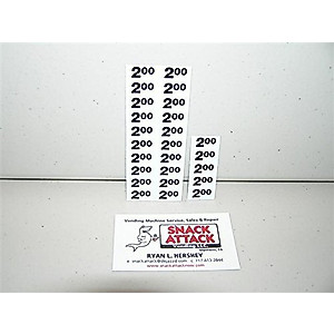 (25) Snack Vending Machine $2.00 / $2.05 Price Labels!