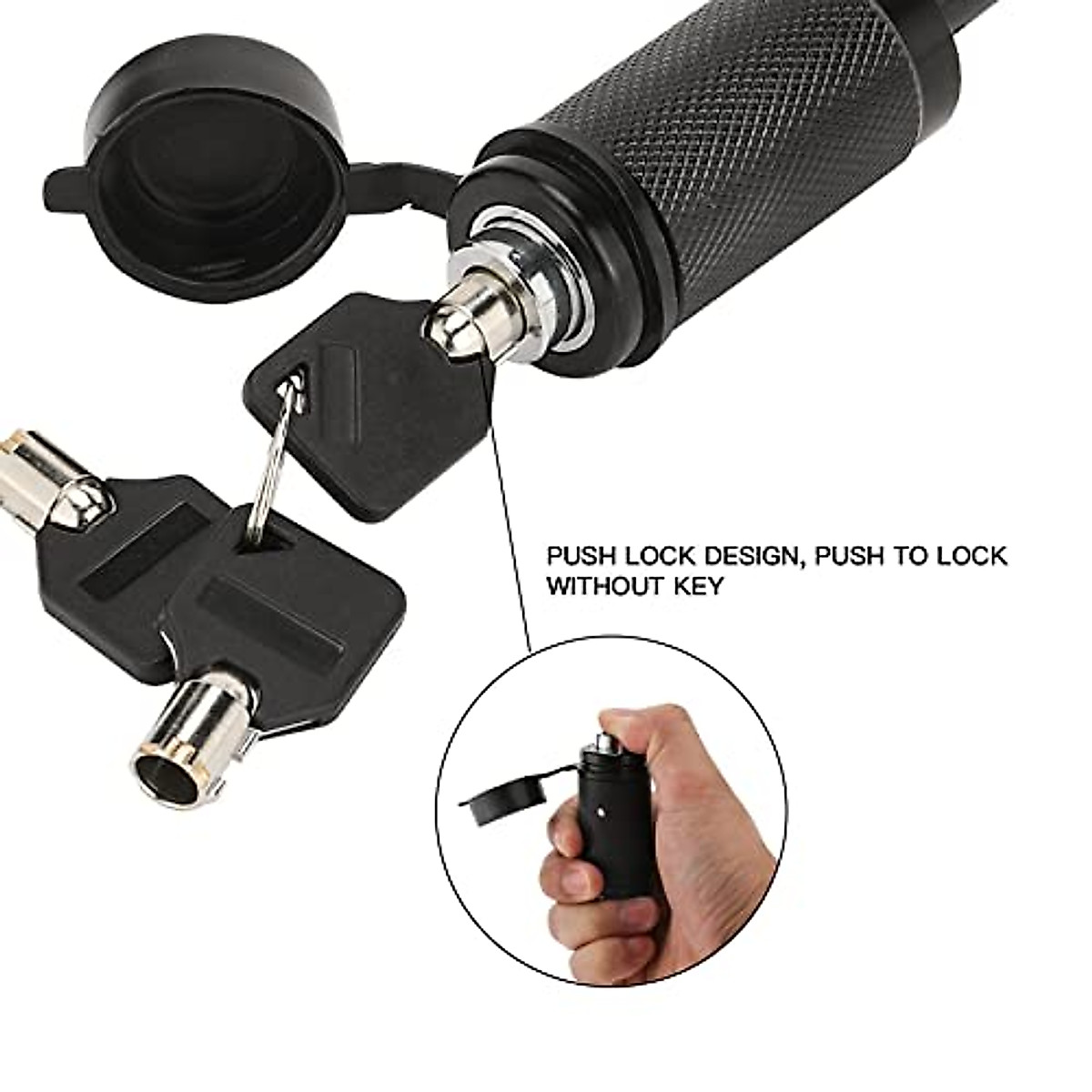 TYT 1/2" and 5/8" Trailer Hitch Lock Pin with Extra Long 3-1/2" Span, Fits 1-1/4", 2", 2-1/2" Receiver with 2 Safety Clips, 10 Anti Rattle O-Rings, Keyde Alike (1/2"+5/8")