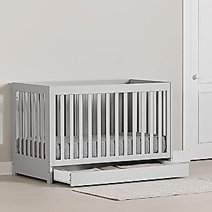 South Shore, Cookie Crib with Drawer, Soft Gray