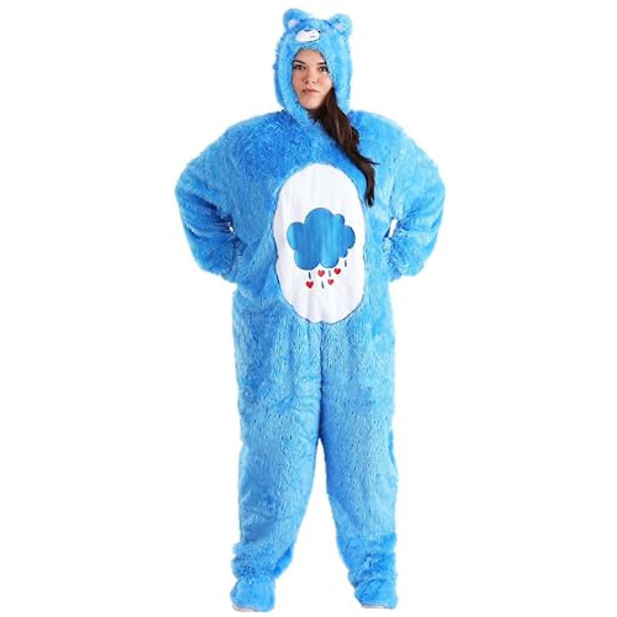 Adult Plus Size Care Bears Grumpy Bear Costume Grumpy Bear Onesie Suit 4X Blue