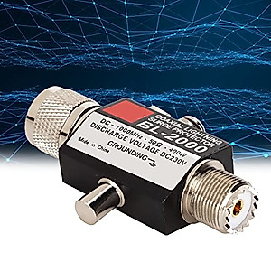 ASHATA Lightning Surge Protector,PL259 Female to PL259 Male Lightning Arrestor Surge Protector Coaxial Arrester for Building Antenna,400W DC~1000MHz 50 Ohm