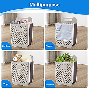 Collapsible Laundry Basket Laundry Hamper, Pack of 2 - Large Capacity Wall Hanging Space Saving Foldable Storage Container Organizer - LCG-Tools
