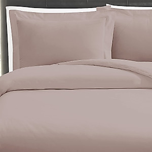 Vince Camuto - 400 TC Full/Queen 3 Piece Duvet and Sham Set - Percale Cotton Collection - Blush