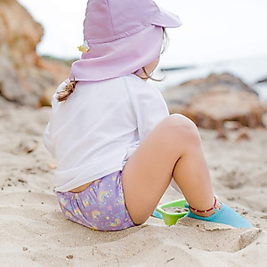 i Play Girls Reusable Absorbent Baby Swim Diapers Violet Rainbows 4T