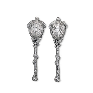 Arthur Court Salad Servers Sea Turtle Metal Pair Ocean Coastal Table 2 pieces Cast Aluminum 11.5 inch Long