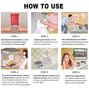 Fire Blanket Fire Guardian Blanket and Fire Blanket Fire Suppression Blankets for Kitchen, Bedroom, People- Energency Safety (40"x40") (White (4 Pack)