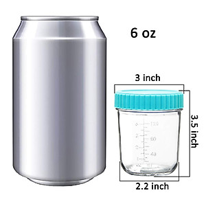 Youngever Glass Baby Food Storage, 6 Ounce Baby Food Glass Containers with Airtight Lids, Glass Jars with Lids (8 Coastal Colors)