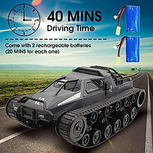 RACENT RC Tank 1:12 Scale All Terrain Remote Control Cars for Adults Monster Truck Remote Control Crawler RC Car 2.4Ghz High Speed RC Trucks with 2 Batteries Toy Gifts for Kids & Adult