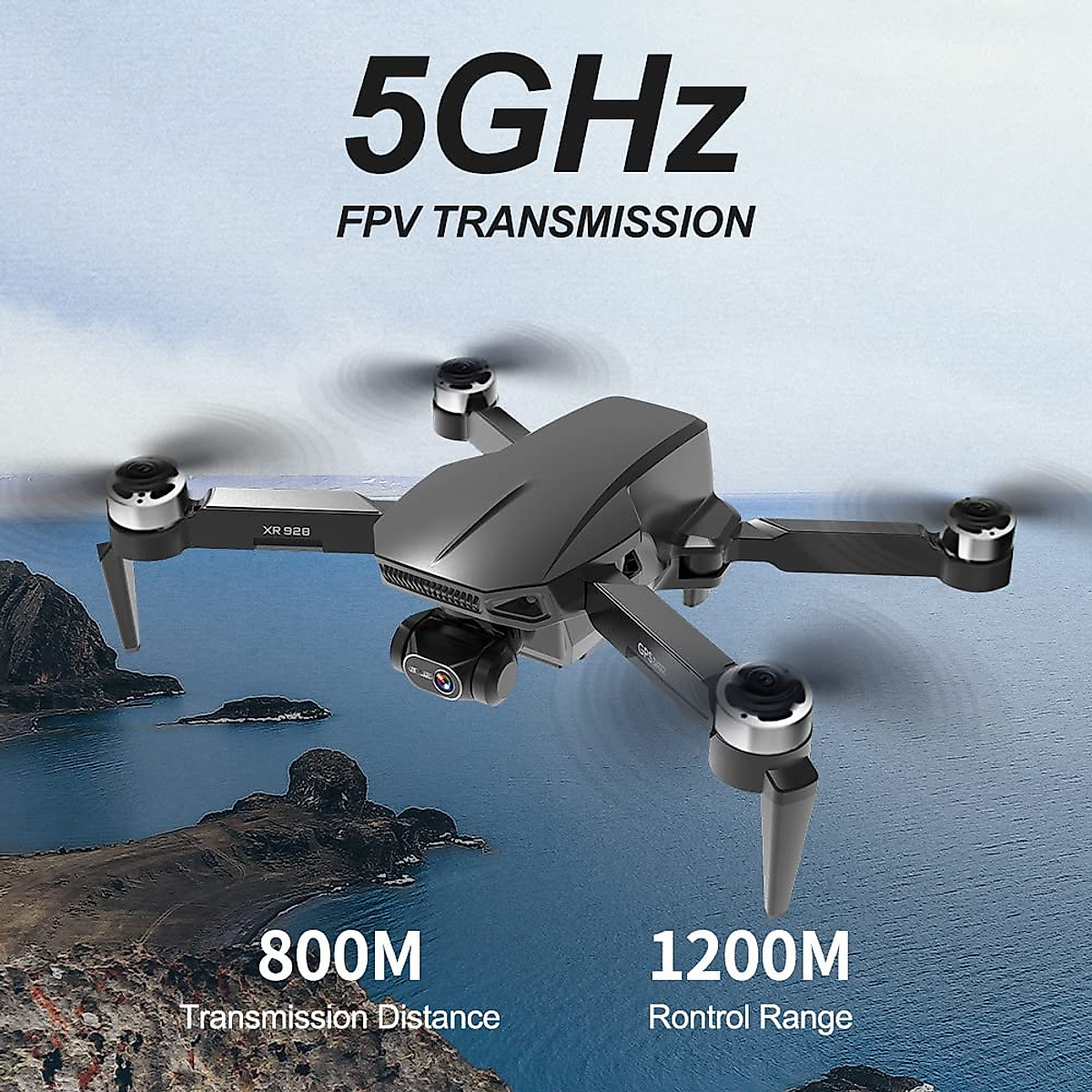 Drone with Camera 4K for Aldults,3-Axis Gimbal EIS Anti-shake,GPS Auto Return,Brushless Motor,2 Batteries About 60 Min Flight Time,5GHz FPV Transmission,Follow Me Mode Black