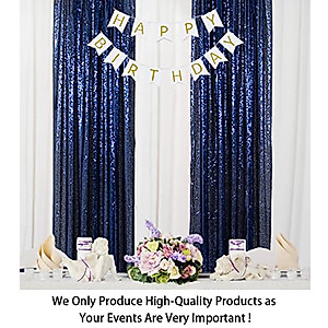 Sparkle Backdrop Curtain Navy Blue 2 Panels Set Sequin Photo Backdrop 2FTx8FT Sequin Backdrop Curtain Pack of 2-1220S