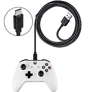 Akingdleo Replacement Xbox One Charging Cable,Play Charge Cord Compatible for Xbox One S/Xbox One Elite/Xbox One X/DualShock 4 Controllers (Black 5FT)