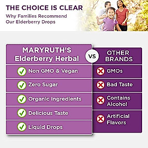 Elderberry Syrup by MaryRuth's | USDA Organic | Black Elderberry Liquid Drops for Immune Support | Sambucus Elderberry for Overall Health | Vegan | Non-GMO | Gluten Free | 30 Servings | 2 Pack