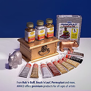 AMACO Rub N Buff Wax Metallic Finish Gold Kit - Antique Gold Autumn Gold European Gold Gold Leaf Grecian Gold 15ml Tubes - Versatile Gilding Wax for Finishing and Restoration- 5 Rub and Buff Colors