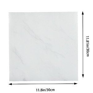 LOHISHIL 32PCS 12 * 12in Stick Floor Tile White Floor Tiles Self, Adhesive Wall Tiles Peel and Stick Floor Tiles Bathroom Floor Stickers for Kitchen, Bedroom, Hallways, Garages, Lobbies(White)