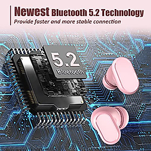 ZZN Active Noise Cancelling Earbuds, Bluetooth 5.2 True Wireless Earbuds with Transparency Mode, 2 Microphone, Deep Bass, Smart Touch Control, in-Ear Bluetooth Earbuds for iPhone Android Pink