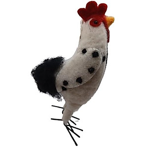 OnHoliday Felt Tall White and Black Chicken Hanging Christmas Tree Ornament