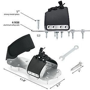 Leweio Epoxy Floor Spiked Shoes -Metal Plate Gunite Spiked Screeding Shoes with 3/4” Short Spikes Perfect For Epoxy Resin