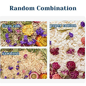 PINVNBY Hamster Bedding, 7OZ Natural Dried Flower & Herb Litter, Small Pet Bedding Small Animal Bedding Mate of Hamster Bedding for Gerbils Mice Lemming Degus (Flower & Grass)