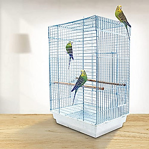 PENN-PLAX Cockatiel & Small Parrot Starter Kit with Birdcage, Cover, and Accessories – Great for Cockatiels, Conures, and Small Parrots – Square Dome – White
