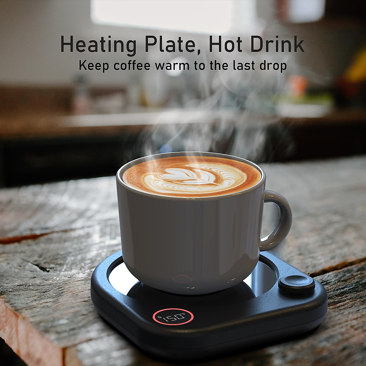 Oracer Coffee Mug Warmer for Desk, Electric Cup Heater for Tea Milk Beverages with Adjustable Temperature Display, Auto Shut Off Timer Mug Sensor, Candle Wax Heating Plate, Ideal Gift Accessory