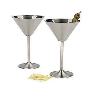 RSVP Endurance Stainless Steel Martini Glasses, Set of 4