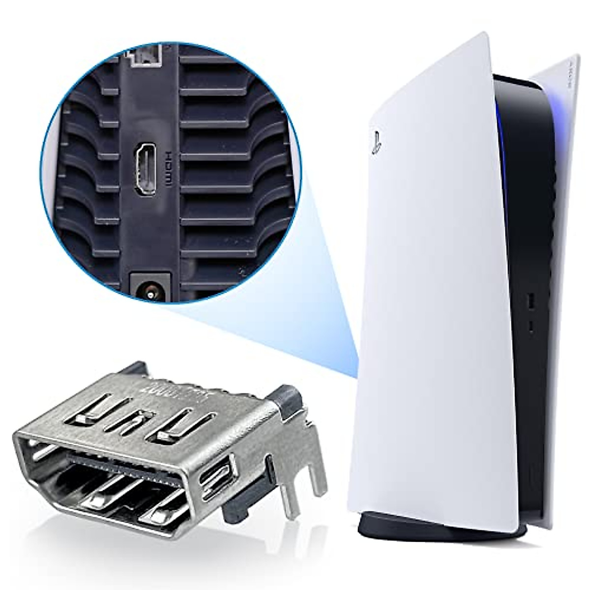 2PCS Replacement HDMI Port Display Socket Jack Connector for Sony PS5 Playstation 5