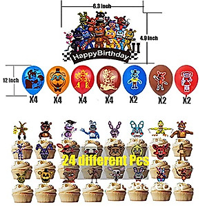 162 Pcs Game Security Party Breach Supplies,Game Merch Birthday Party Decorations 5 Nights Birthday Party at Freddys Supplies for Kids and Adults