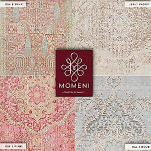 Momeni Rugs Isabella Traditional Medallion Flat Weave Area Rug, 9'3" X 11'10", Blue