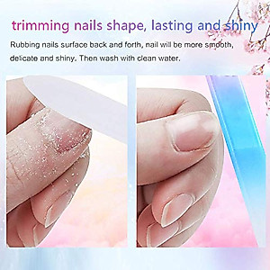 6 Pack Glass Nail File With Case, Crystal Fingernail Files Set, Double Sided Finger Nail Files, Professional Manicure Nail Care, Christmas Thanksgiving Stocking Stuffers Gifts for Women