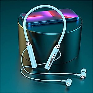HWZQDJ Neck Hanging Bluetooth Headphones, Wireless Sports Bluetooth 5.0 Noise Cancelling Earbuds with Mic for Fitness Running, in-Ear Headset