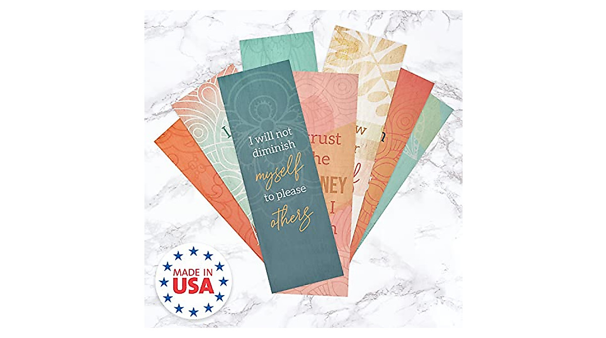Motivational Bookmarks Set - 24 Bright Uplifting Quotes for Readers