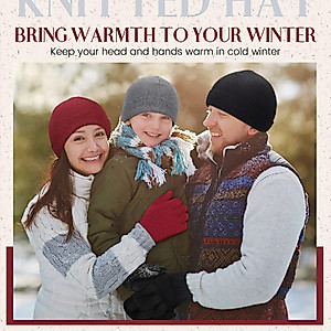 Tarpop 96 Pcs Winter Beanies and Gloves Bulk, Cold Weather Unisex Winter Hat and Gloves for Homeless Men Women(Black, Dark Blue, Coffee, Red)