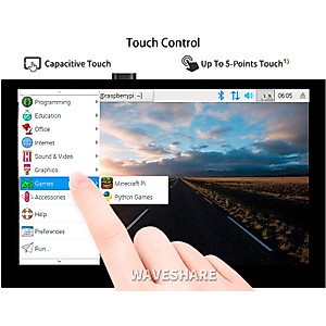 waveshare Compatible with Raspberry Pi Touchscreen 5inch DSI LCD Touch Screen 800×480 Resolution TFT LCD Display Monitor for Raspberry Pi Model 4B/3B+/3A+/3B/2B/B+/A+,CM3/3+