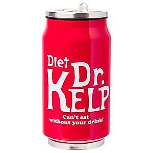 Silver Buffalo Spongebob Squarepants “Diet Dr. Kelp” Stainless Steel Double Wall Can Shape Cup, 11.8 Ounces
