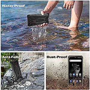 HOTWAV 5G Rugged Smartphone Unlocked,8280mAh Battery 6.3" FHD+ Screen 48MP Five Camera Cell Phone, 8G+128GB Android 11 IP68/IP69K Waterproof Rugged Phone Cyber 7 (Black)