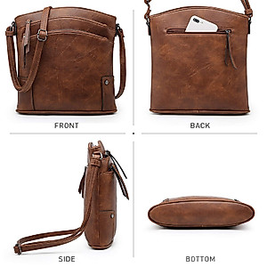 VONMAY Crossbody Bags for Women Purses Handbags Multi Pockets Shoulder Bag (Coffee)
