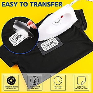 CAREGY HTV Heat Transfer Vinyl White Iron on Vinyl 12 inch x50 Feet Roll Easy to Cut & Weed DIY Design for T-Shirts (White)